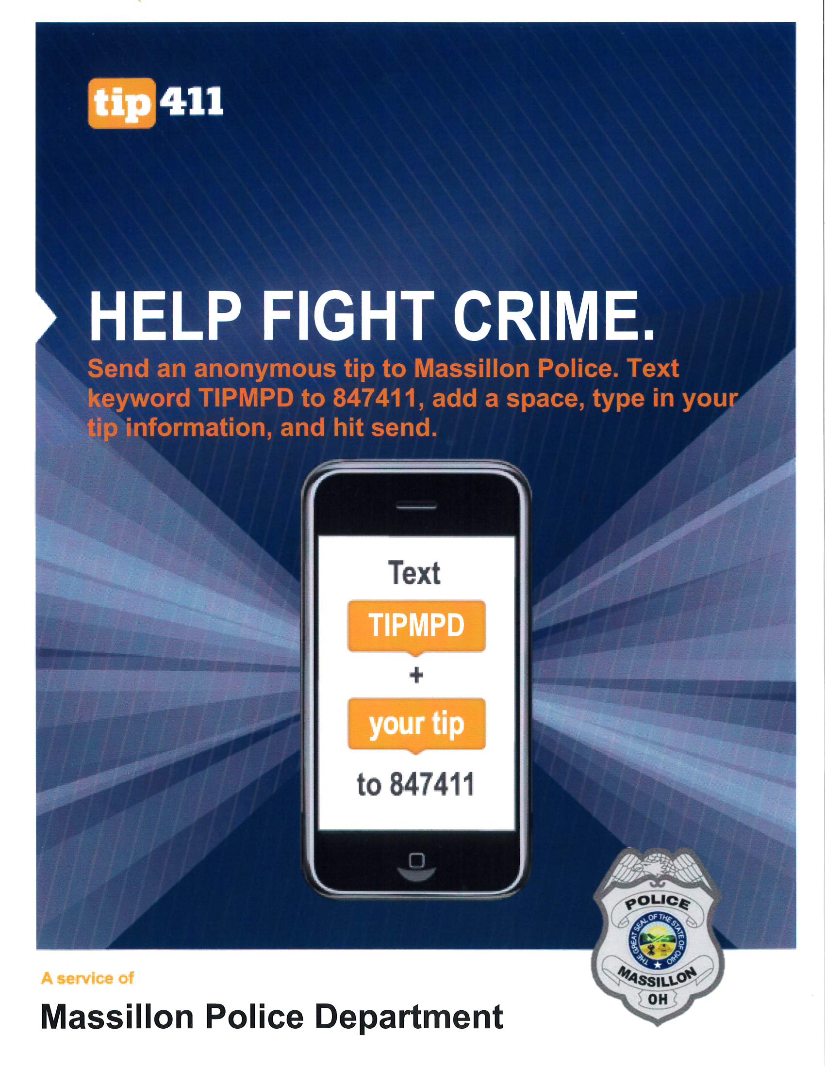 Massillon Police sign on with Tip411 - City of Massillon
